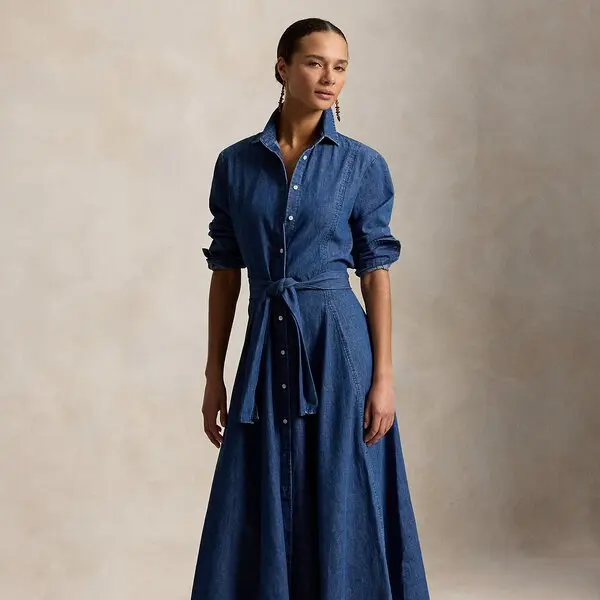 Ralph Lauren Chambray Tie-waist Shirtdress