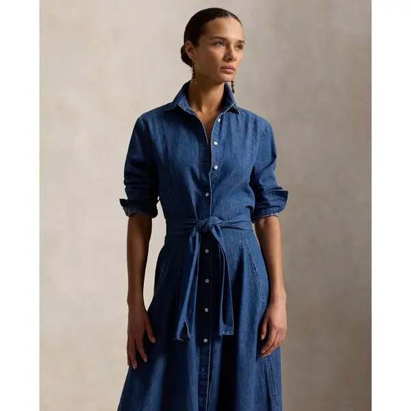 Ralph Lauren Chambray Tie-waist Shirtdress
