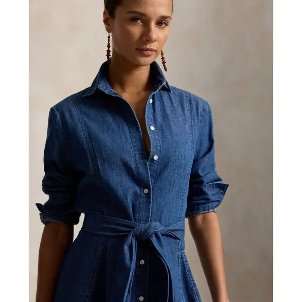 Ralph Lauren Chambray Tie-waist Shirtdress