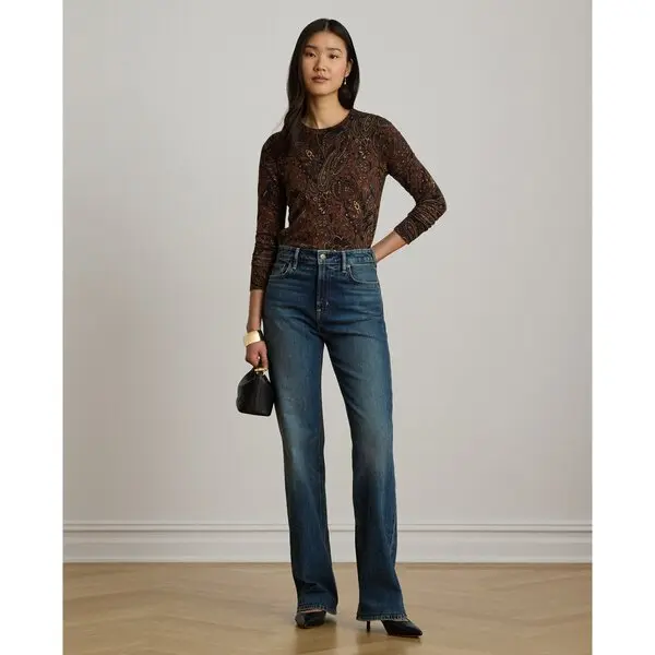 Ralph Lauren Paisley Cotton-modal Sweater - Black Multi