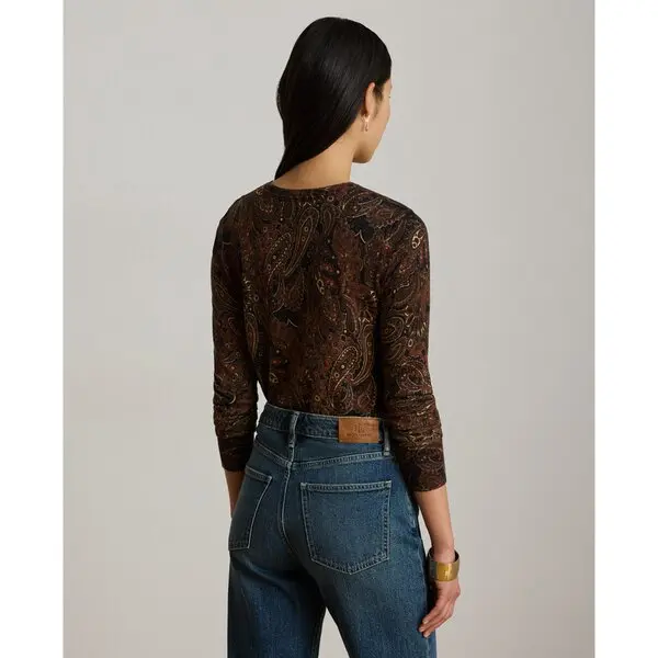 Ralph Lauren Paisley Cotton-modal Sweater - Black Multi