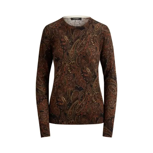 Ralph Lauren Paisley Cotton-modal Sweater - Black Multi