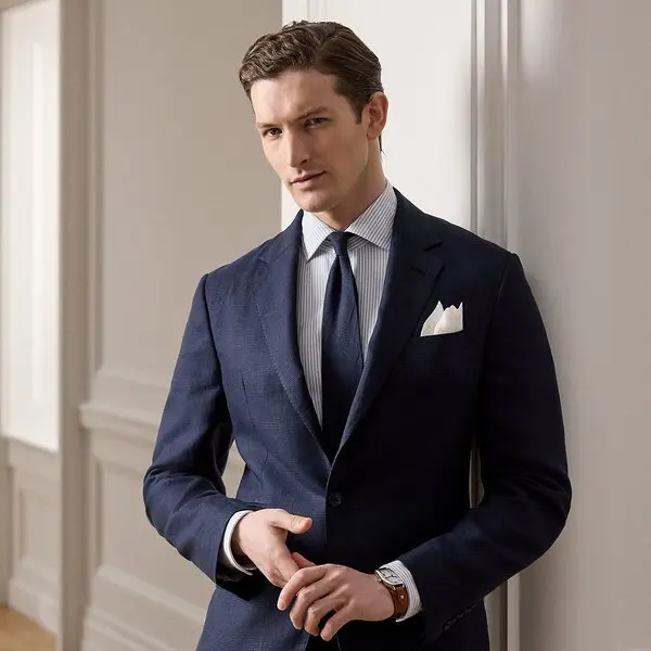 Ralph Lauren Kent Hand-tailored Plaid Suit Jacket