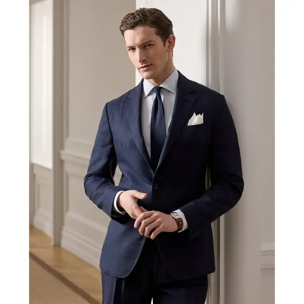 Ralph Lauren Kent Hand-tailored Plaid Suit Jacket