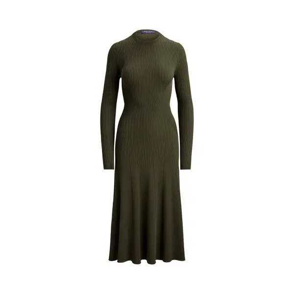 Ralph Lauren Parson Rib-knit Silk-blend Day Dress