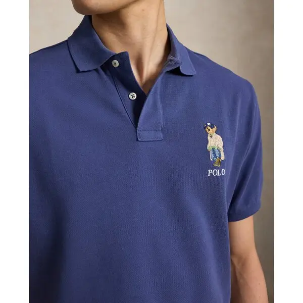 Ralph Lauren Classic Fit Polo Bear Mesh Polo Shirt - Light Navy