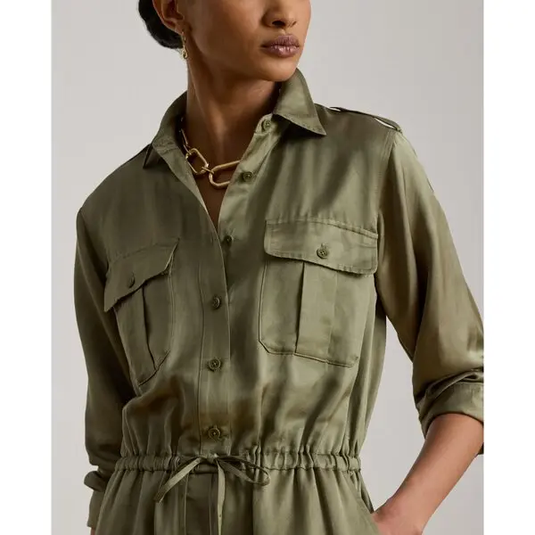 Ralph Lauren Shantung Cargo Jumpsuit