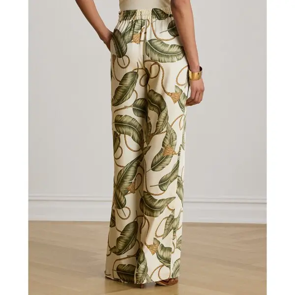 Ralph Lauren Rope-print Twill Wide-leg Pant