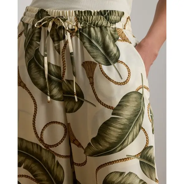 Ralph Lauren Rope-print Twill Wide-leg Pant