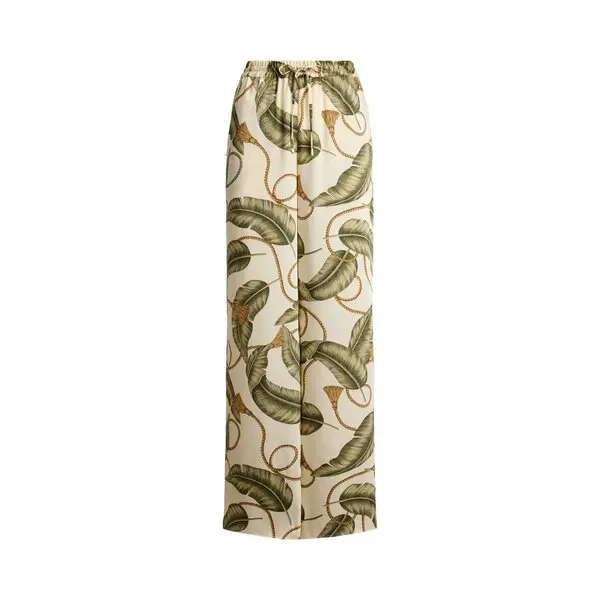 Ralph Lauren Rope-print Twill Wide-leg Pant