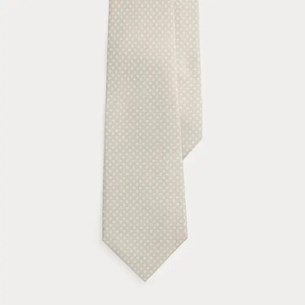 Ralph Lauren Geometric-print Silk Twill Tie - Pearl Grey