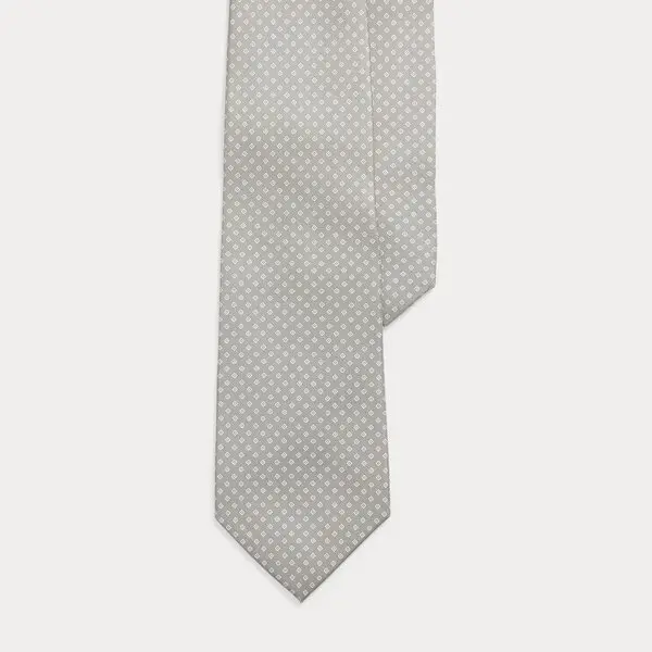 Ralph Lauren Diamond-patterned Silk Tie - Grey