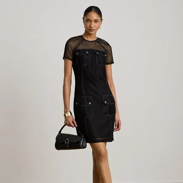 Ralph Lauren Mesh Short-sleeve Shift Dress