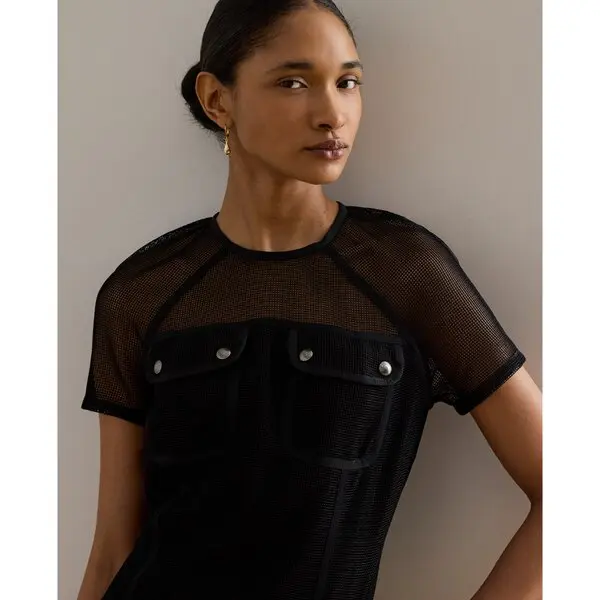 Ralph Lauren Mesh Short-sleeve Shift Dress