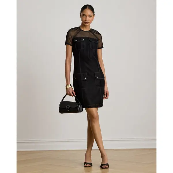 Ralph Lauren Mesh Short-sleeve Shift Dress