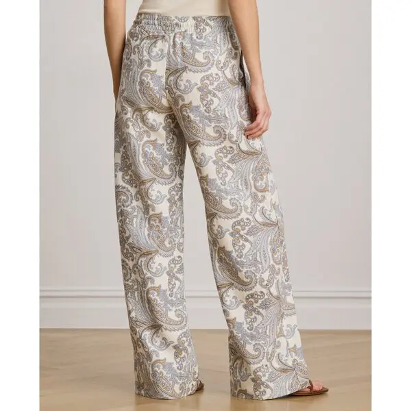 Ralph Lauren Paisley Linen Wide-leg Pant