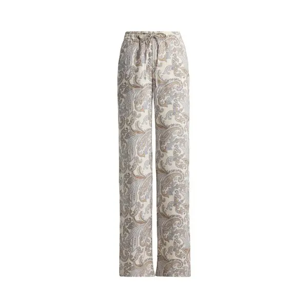 Ralph Lauren Paisley Linen Wide-leg Pant
