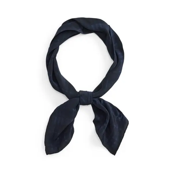 Ralph Lauren Tonal Plaid Silk Crepe Neckerchief