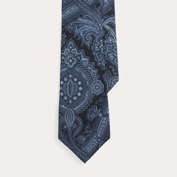 Ralph Lauren Paisley Silk Twill Tie - Navy
