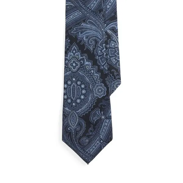 Ralph Lauren Paisley Silk Twill Neck Tie - Navy