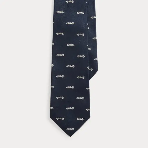 Ralph Lauren Silk Automobile Neck Tie - Navy
