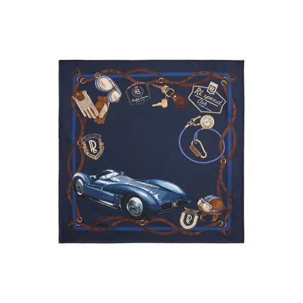 Ralph Lauren Automobile-print Silk Pocket Square - Multi