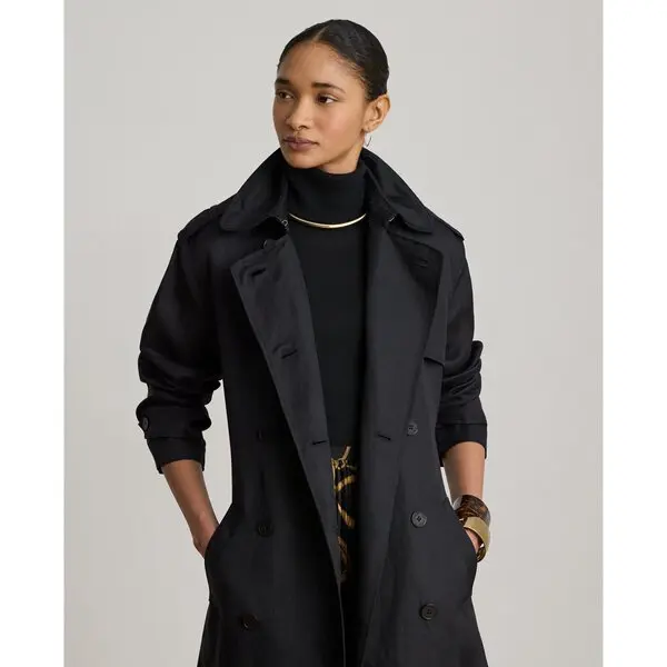 Ralph Lauren Double-breasted Linen-blend Trench Coat