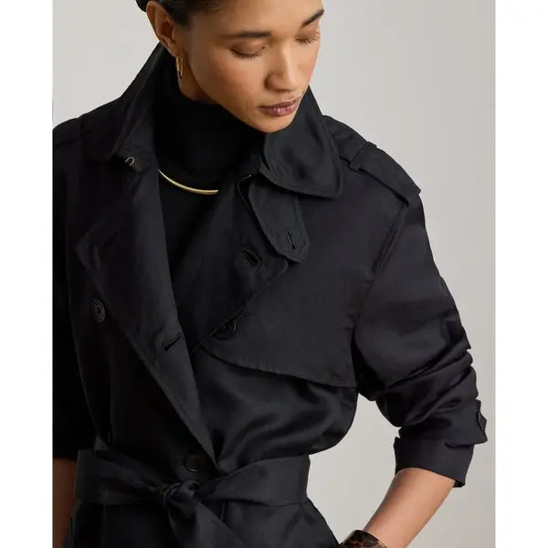Ralph Lauren Double-breasted Linen-blend Trench Coat