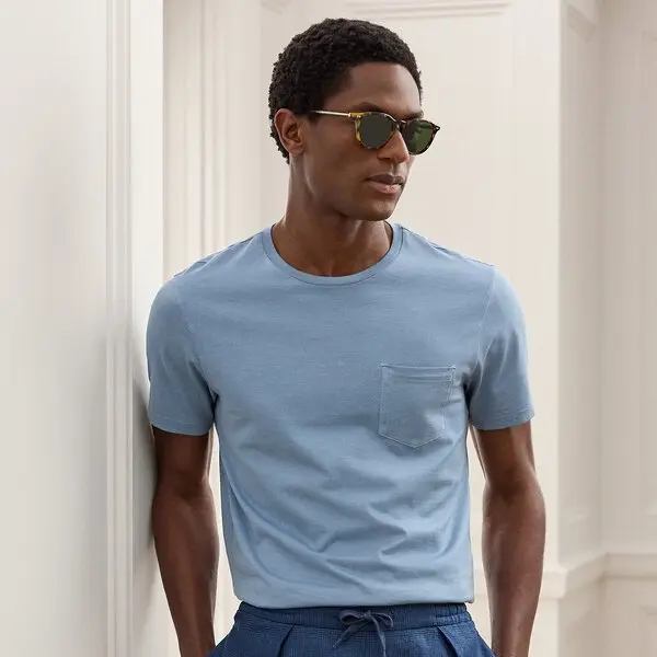 Ralph Lauren Garment-dyed Jersey Pocket T-shirt - Windward Blue