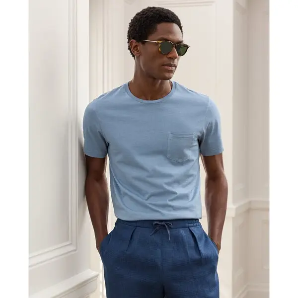 Ralph Lauren Garment-dyed Jersey Pocket T-shirt - Windward Blue