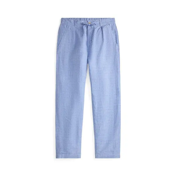 Ralph Lauren Lateef Relaxed Fit Plaid Linen Pant