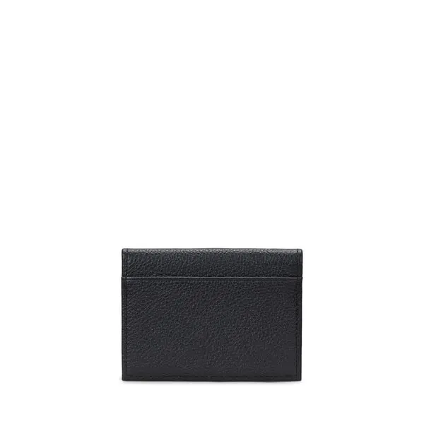 Ralph Lauren Pebbled Leather Folded Card Case - Black