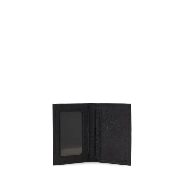 Ralph Lauren Pebbled Leather Folded Card Case - Black