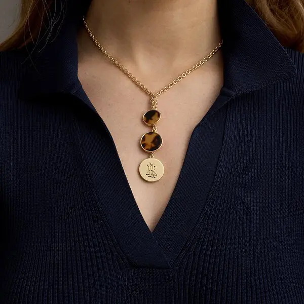 Ralph Lauren Plated Tortoiseshell Y-necklace