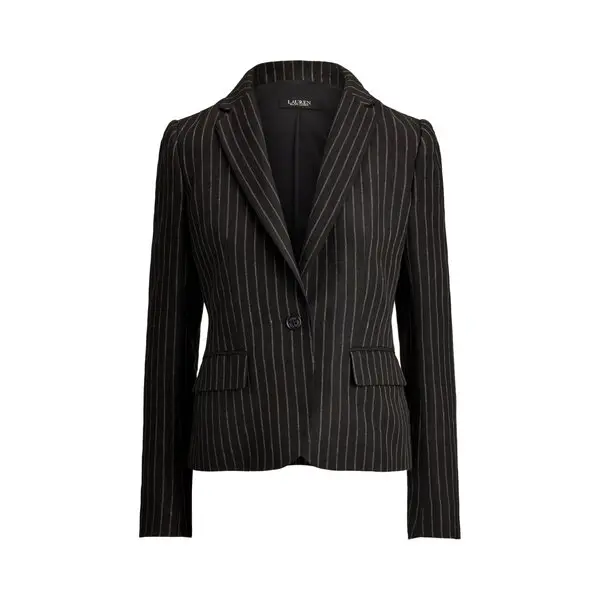 Ralph Lauren Chalk-stripe Linen Canvas Blazer