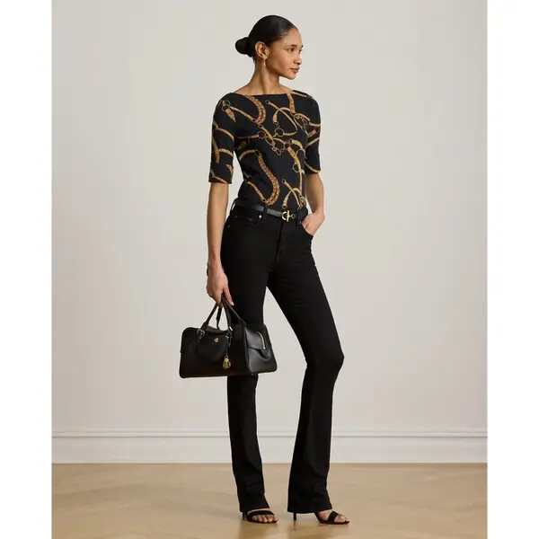 Ralph Lauren Belting-print Cotton Boatneck Tee