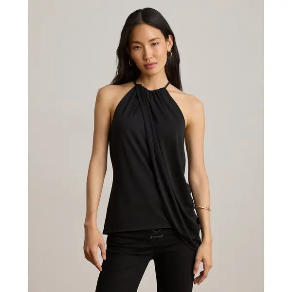 Ralph Lauren Pleated Stretch Jersey Halter Top