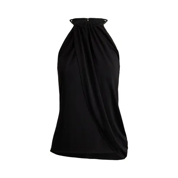 Ralph Lauren Pleated Stretch Jersey Halter Top