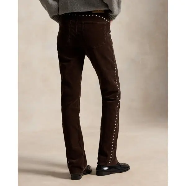Ralph Lauren Studded Corduroy Straight-leg Pant