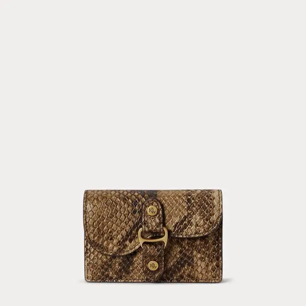 Ralph Lauren Python-embossed Small Tasha Card Case - Tan Multi