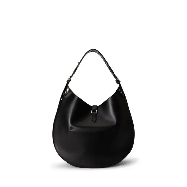 Ralph Lauren Polo Id Stud Leather Large Shoulder Bag