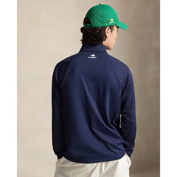 Ralph Lauren Us Open Paneled Stretch Jersey Quarter-zip Pullover - Refined Navy