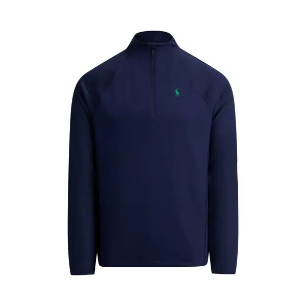 Ralph Lauren Us Open Paneled Stretch Jersey Quarter-zip Pullover - Refined Navy