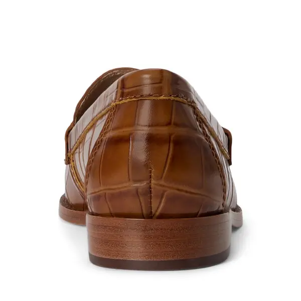 Ralph Lauren Wynnie Crocodile-embossed Leather Loafer - Tobacco