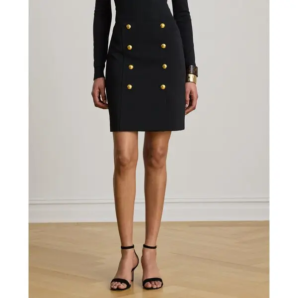 Ralph Lauren Double-breasted Sablé Wrap Miniskirt
