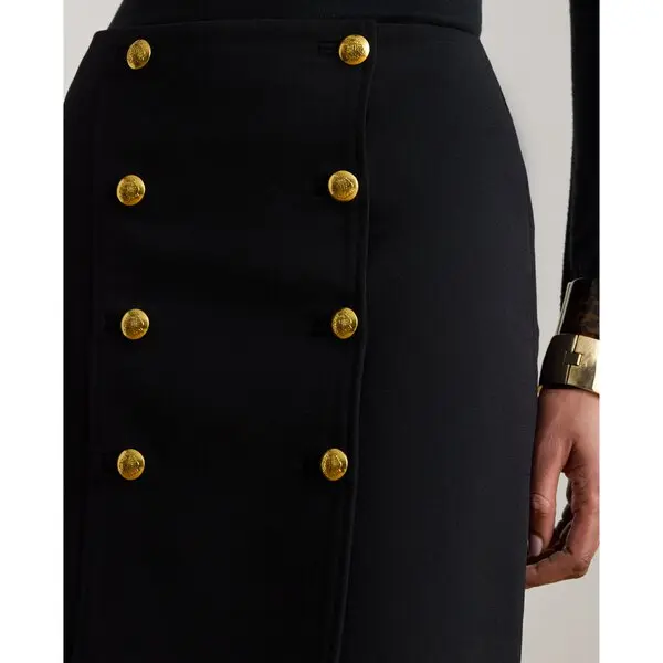 Ralph Lauren Double-breasted Sablé Wrap Miniskirt