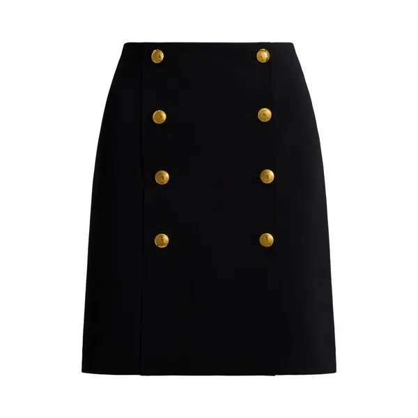 Ralph Lauren Double-breasted Sablé Wrap Miniskirt