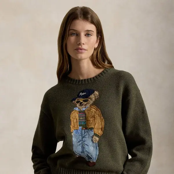 Ralph Lauren Polo Bear Cotton Crewneck Sweater