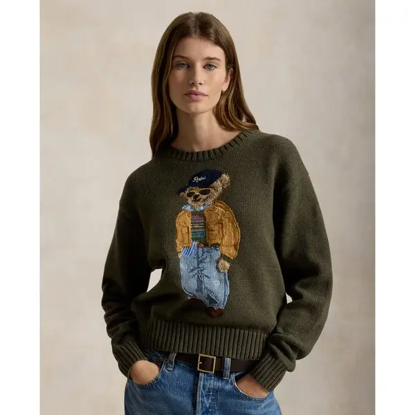 Ralph Lauren Polo Bear Cotton Crewneck Sweater