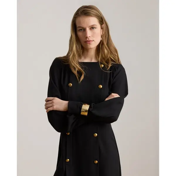 Ralph Lauren Double-breasted Georgette Dress